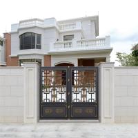 China Courtyard Sliding Glass Aluminium Fence Gate Doors Automatic Opening for sale