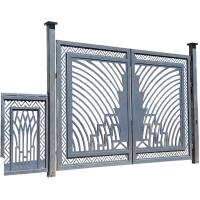 China Modern Style Iron Main Gate Designs Steel Picket Fence Gate for sale