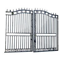 China Modern Style Iron Main Gate Designs Steel Picket Fence Gate for sale