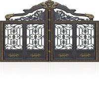 China Automatic Swing Slide Entry Aluminium Fence Gate Double Door Mildewproof for sale