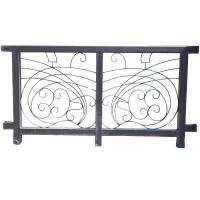 China Fluorocarbon Coating Forged Black Wrought Iron Guardrail Fence Balcony Railing for sale