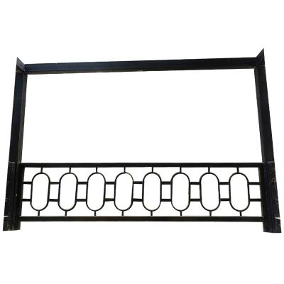 China Matte Black Forged Iron Guardrail Fences residential Wrought Stair Handrail for sale
