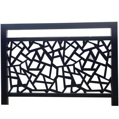 China Preassembled Outside Black Wrought Iron Guardrail Fence Panel Balustrade for sale