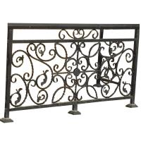 China Assembled Outdoor Wrought Iron Guardrail Balustrade Fences Forging Rawd Iron Railing for sale