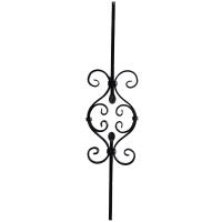 China Commercial Wrought Iron Railing Parts Handrail Flowers Architectural Elements for sale