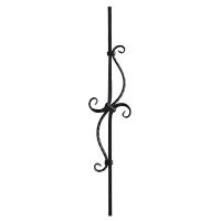 China Matte Black Ornamental Iron Handrail Parts Banister Spindles For Courtyard Balconies Railing for sale
