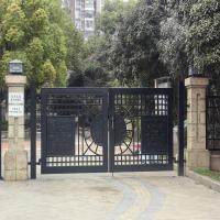 China Modern Style Iron Main Gate Designs Steel Picket Fence Gate for sale