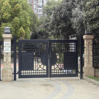 China Modern Style Iron Main Gate Designs Steel Picket Fence Gate for sale