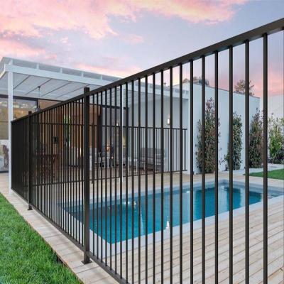 China Matte Black Metal Aluminum Slat Pool Fencing Commerical Modern for sale
