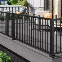 China Simple designed Balcony And Stairs Black Aluminum Railing For Villa for sale