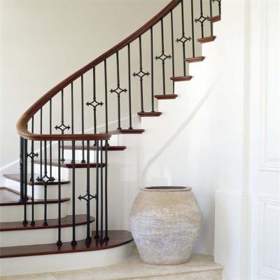 China Ornamental Wrought Iron Wall-Mounted Handrail For Step Stair Case with Powder Coated for sale