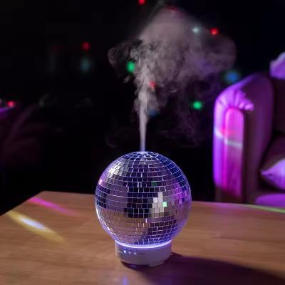 China 100ml Disco Ball Essential Oil Diffuser 3D Glass Ultrasonic Aroma Humidifier 24V for sale