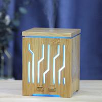 China Wholesale 200ml Bamboo Ultrasonic Aromatherapy Diffuser with LED Light for Home Fragrance for sale