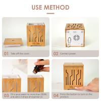 China Wholesale 200ml Bamboo Ultrasonic Aromatherapy Diffuser with LED Light for Home Fragrance for sale