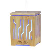 China Wholesale 200ml Bamboo Ultrasonic Aromatherapy Diffuser with LED Light for Home Fragrance for sale