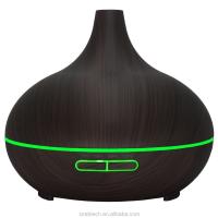 China 300ml Ultrasonic Aroma Diffuser Wood Grain 7 Color LED Timer Humidifier 16W for sale