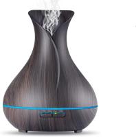 China Ultrasonic Aromatherapy Diffuser 400ml Wood Grain Vase Design Essential Oil Diffuser for Home Office for sale