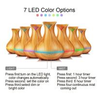 China Ultrasonic Aromatherapy Diffuser 400ml Wood Grain Vase Design Essential Oil Diffuser for Home Office for sale