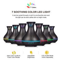 China Ultrasonic Aromatherapy Diffuser 400ml Wood Grain Vase Design Essential Oil Diffuser for Home Office for sale