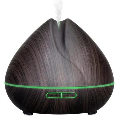 China 400ml Wood Grain Ultrasonic Aroma Diffuser 7 Color LED Night Light Essential Oil Humidifier 24V for sale