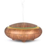 China UFO Shape 150ml Ultrasonic Aroma Diffuser 7 Color LED Light Pear Wood Essential Oil Humidifier for sale