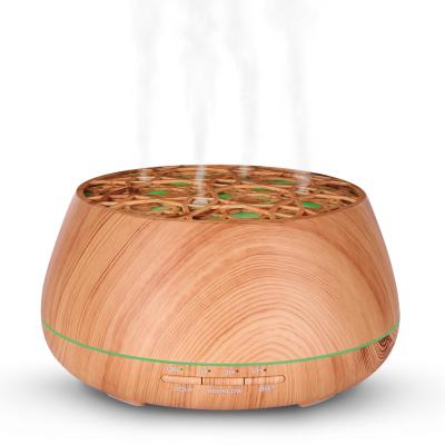 China 400ml Ultrasonic Essential Oil Diffuser Wood Grain Aroma Humidifier with LED Light for sale
