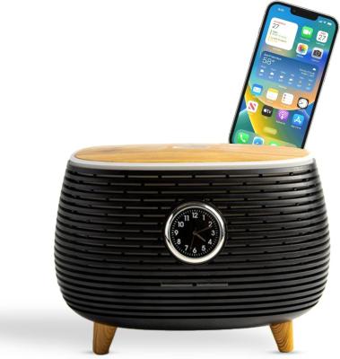 China Ultrasonic Cool Mist Humidifier 400ml Essential Oil Aroma Diffuser with Speaker and Clock for Bedroom for sale