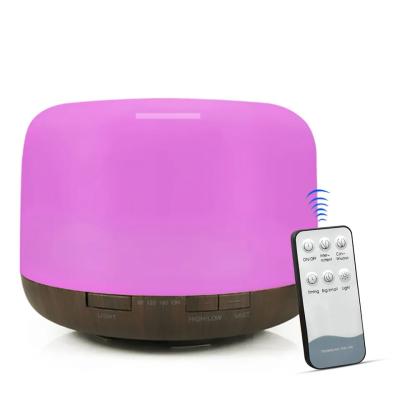 China Remote Control 500ml Aromatherapy Essential Oil Diffuser with LED Light Air Humidifier for Office Home Study Yoga Spa for sale