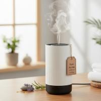 China 30 dB Noise Waterless Essential Oil Diffuser White Black Ceramic Aroma Diffuser 200ml for Office Spa Home for sale