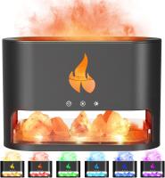 China Ultrasonic Himalayan Salt Aroma Diffuser 250ml 3D Flame Essential Oil Diffuser for Home Office Yoga for sale