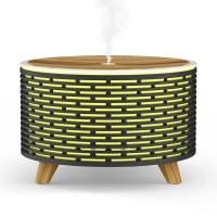 China Wholesale 2 in 1 Cool Mist Aromatherapy Diffuser 200ml with 7 Color LED Lamp Wood Grain for Home Gift for sale