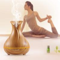 China Ultrasonic Aromatherapy Diffuser 400ml Wood Grain Vase Design Essential Oil Diffuser for Home Office for sale