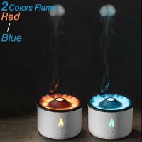 China 360ml Ultrasonic Volcano Aroma Diffuser with 7 Color LED Light Remote Control Humidifier 24V for sale