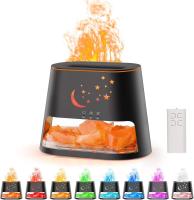 China 2 in 1 Flame Himalaya Salt Lamp Ultrasonic Essential Oil Diffuser 260ml Cool Mist Humidifier 10W for Bedroom Office Yoga for sale