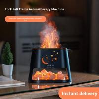 China 2 in 1 Flame Himalaya Salt Lamp Ultrasonic Essential Oil Diffuser 260ml Cool Mist Humidifier 10W for Bedroom Office Yoga for sale