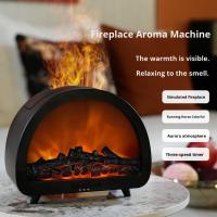 China 200ml Electric Fireplace Flame Humidifier Aromatherapy Diffuser with 12 Color Night Light Remote for sale