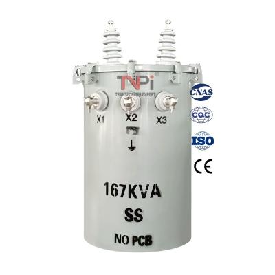 China Single Phase Oil Immersed Pole Transformer 30-1600 KVA IEEE Compliant 35 KV for sale