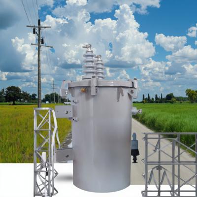 China Oil Immersed Pole Mounted Transformer 15kVA to 333kVA ONAN Cooling 50Hz 60Hz for sale