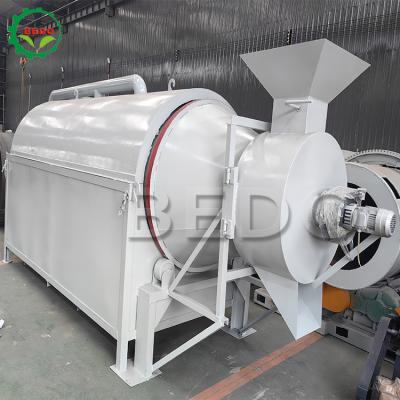 China Indirect Heating Rotary Drum Sawdust Dryer - 400-500kg/h Capacity, 4kW Power, Industrial Biomass Drying Machine for sale