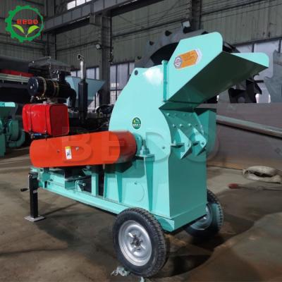 China Mobile Diesel Wood Hammer Mill 55HP with 800-1500kg/h Capacity and 10mm Screen Size for Industrial Wood Processing for sale