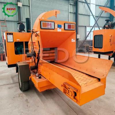 China Diesel Mobile Hydraulic Feeding Wood Chipper 35HP to 320HP Branch Shredder for sale