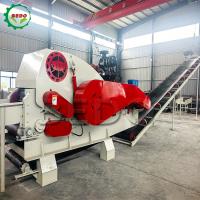China Coconut Shell Husk Wood Chipper Machine Diesel Mobile 55HP for Indonesia Charcoal and Coir Processing for sale