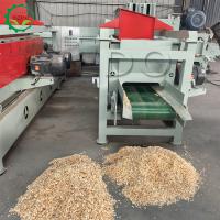 China Industrial Wood Shavings Machine 200 Alloy Steel Blades 125mm Drum Roller 4kw Conveyor 500x1000mm Feed for sale