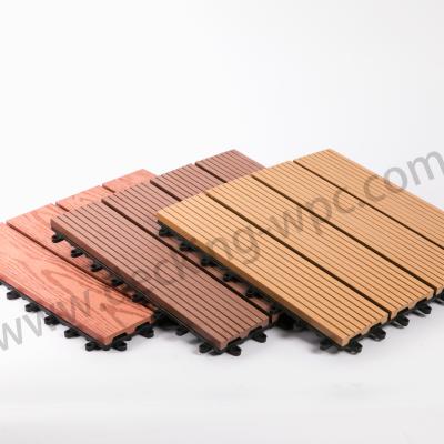 China Transform Your Hotel's Outdoor Space with Interlocking Wood Deck Tiles 300x300x22/25mm for sale