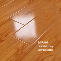 China Light Cherry Mahogany Click Plus Laminate Flooring With Bevel For Modern Cover Design for sale