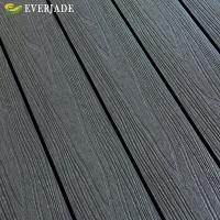 China Structure Hollow Double Colors Wpc Outdoor Decking 3D Embossing Wood Grain Flooring for sale