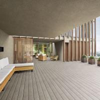 China Reversable 140x25mm Wood Suzhou White Pool Ceiling Slats for DIY Interlocking Deck for sale