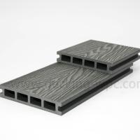 China 1.3%-1.4% Density Shanghai Loading Port 3D Deep Embossed Composite WPC Decking Boards for sale