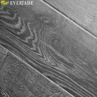 China Eco-Friendly V Groove Laminate Flooring with V Groove Edge Style in Black Grey Wood for sale