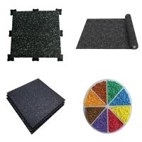 China 5mm-15mm Sports Recycled Interlocking Rubber Mat for Commercial Gym Floor Protection for sale